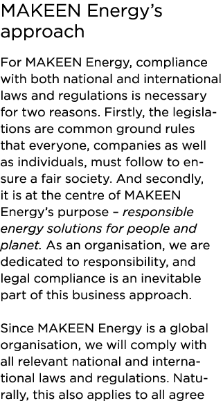 MAKEEN Energy Code of conduct
